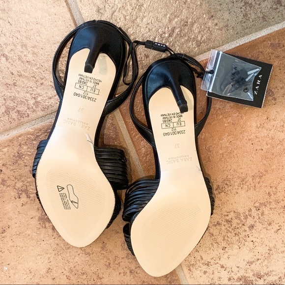 Zara | Shoes | Zara Basic Black Heeled Sandals | Poshmark